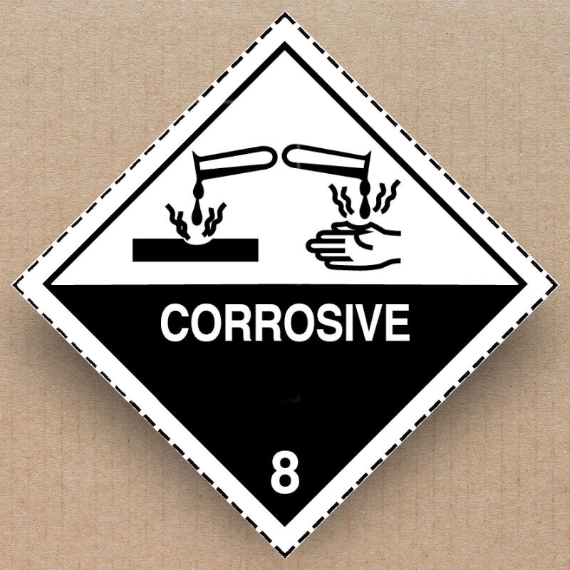 Class 8 Labels, Corrosive Label. £9.00 per Roll + Free Shipping